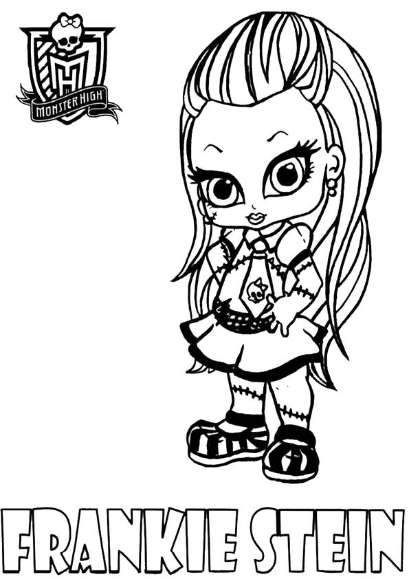 Coloriage Monster High Frankie Fillette Facile Dessin Gratuit à Imprimer