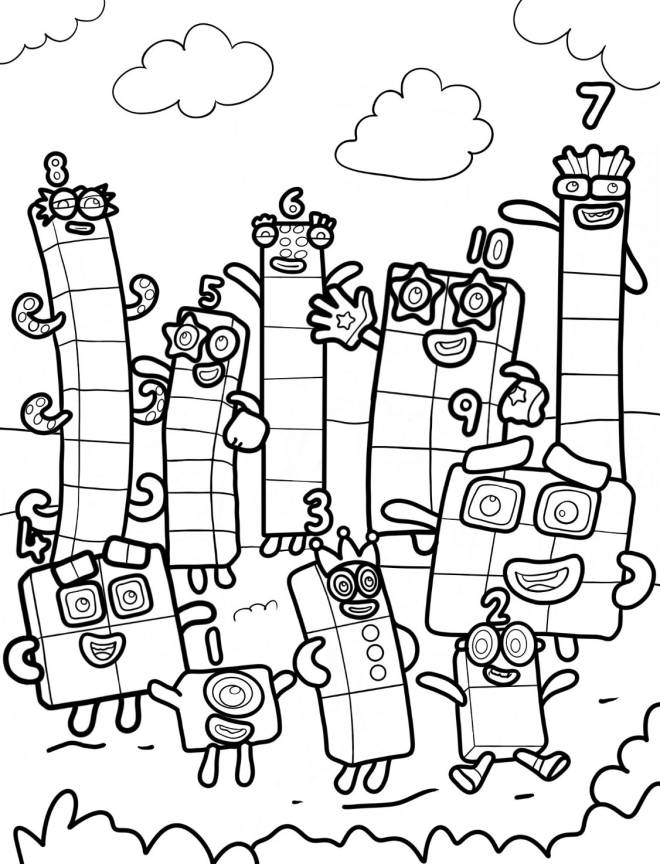 Coloriage Numberblocks gratuit à imprimer