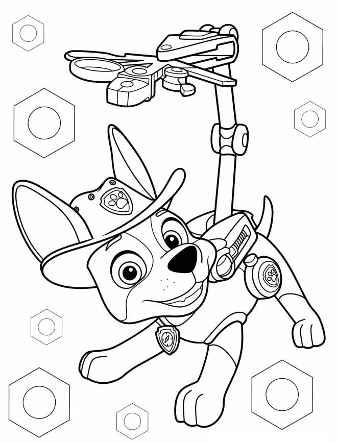 Coloriage Le sauveteur Tracker du film Pat Patrouille la super Patrouille
