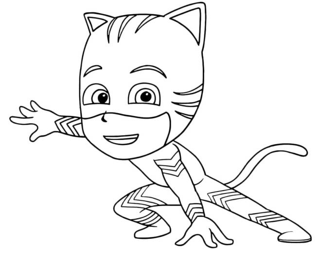 Coloriage Sacha se transforme en Yoyo de PJ Mask dessin gratuit à imprimer