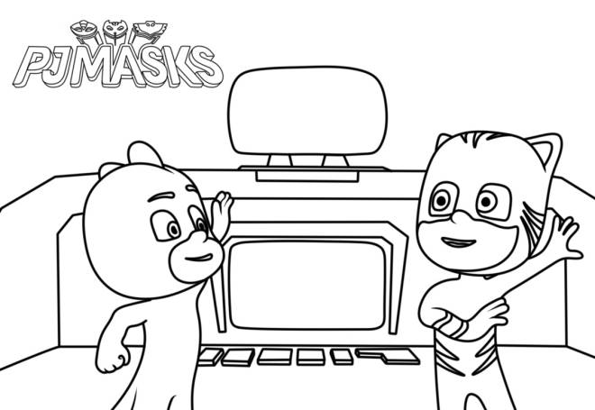 Coloriage Scene de dessin animé PJ Masks saison 6 Coloriage Scene de dessin animé PJ Masks saison 6