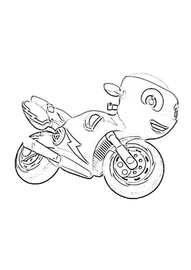 Coloriage Ricky Zoom en toute vitesse dessin gratuit à imprimer