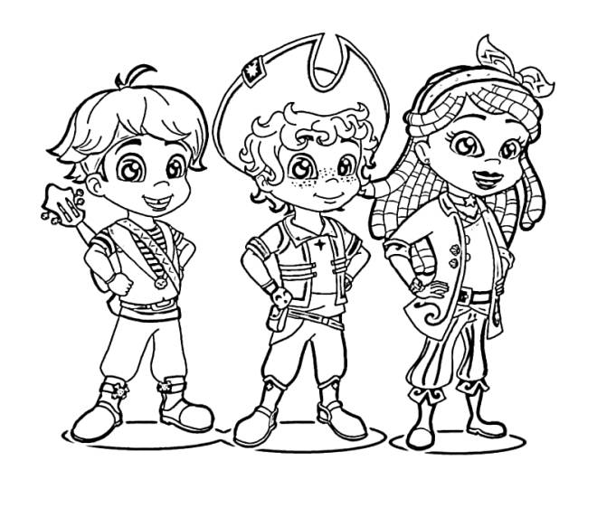 Coloriage Enfants de Rusty Rivets comme des pirates