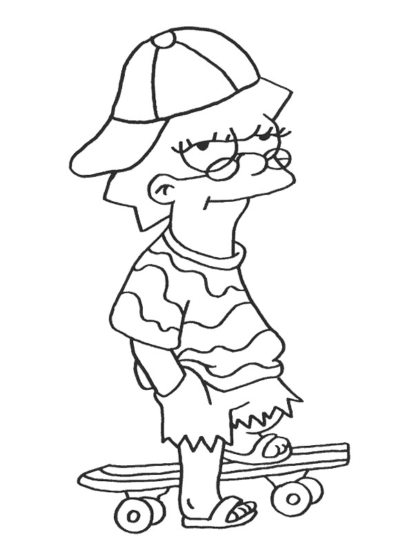 Coloriage Simpson Lisa dessin gratuit à imprimer