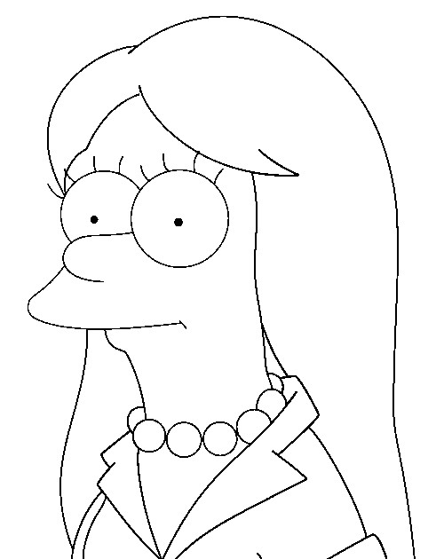 Coloriage Simpson Lisa au cheveux longs dessin gratuit à imprimer