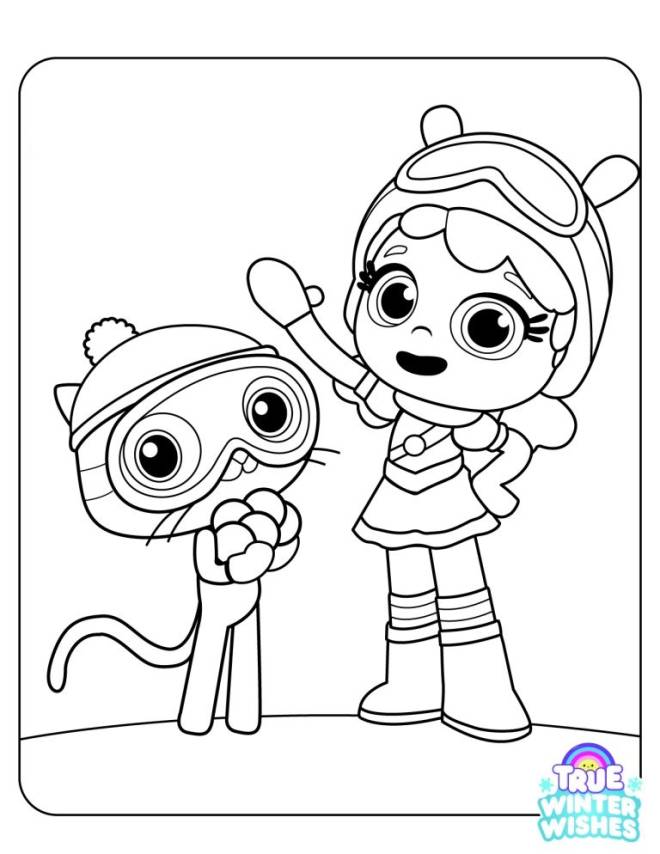 Coloriage True et Bartleby de Talia et Le royaume arc-en-ciel