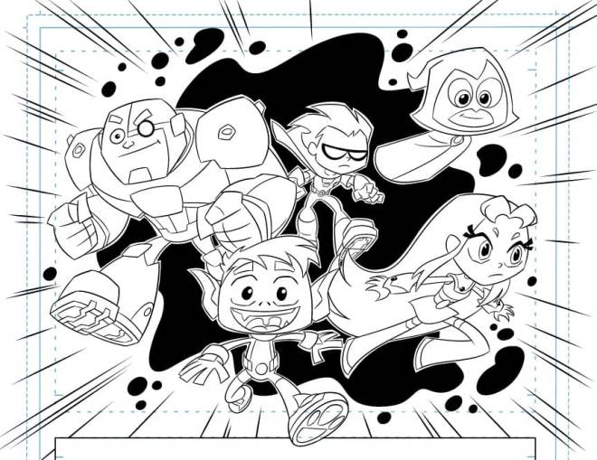 Coloriage Affiche teen Titans dessin gratuit à imprimer