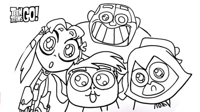 Coloriage Les adolescents Titans souriants dessin gratuit à imprimer