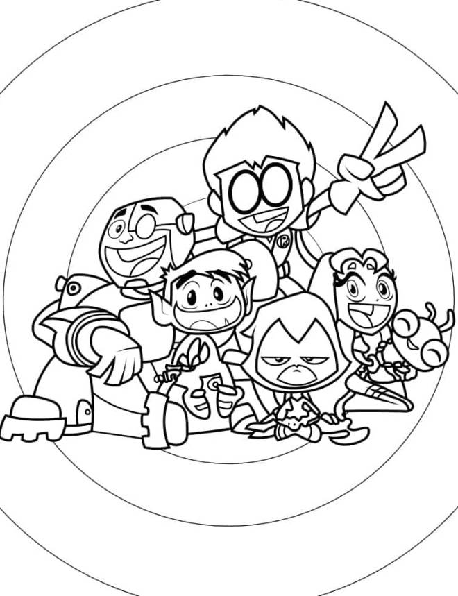 Coloriage Poster de Teen Titans Go dessin gratuit à imprimer