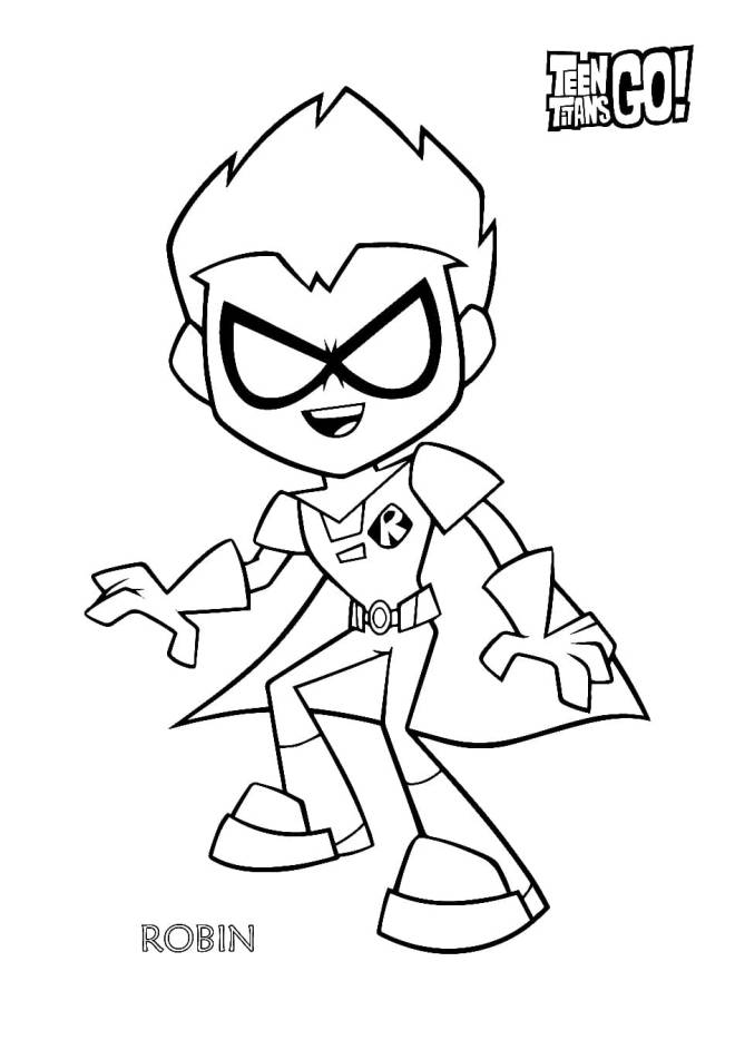 Coloriage Robin le super héro de Teen Titans go