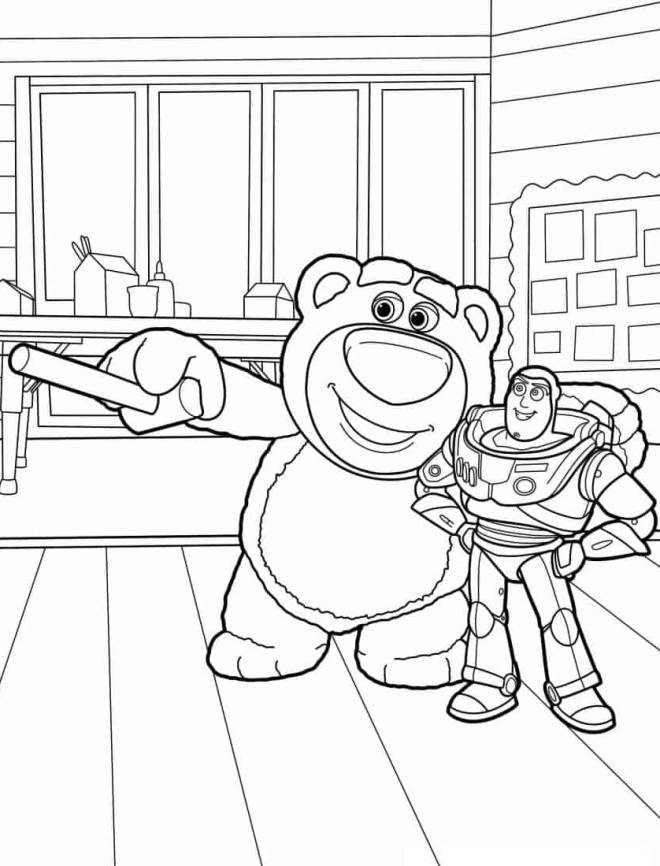 Coloriage Lotso avec Buzz dessin gratuit à imprimer