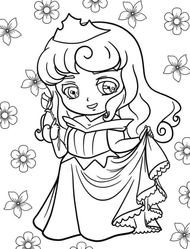 Coloriage La mignonne belle au bois dormante dessin gratuit à imprimer Coloriage La mignonne belle au bois dormante dessin gratuit à imprimer