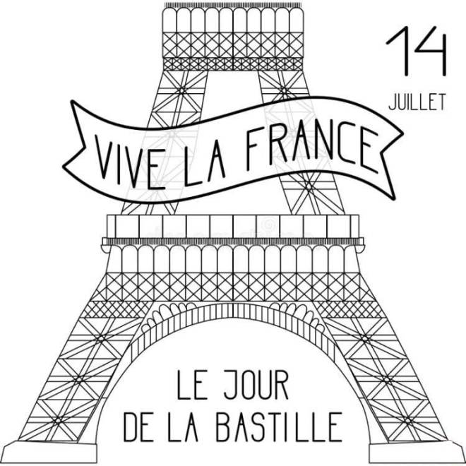 Coloriage Le jour de la Bastille dessin gratuit à imprimer