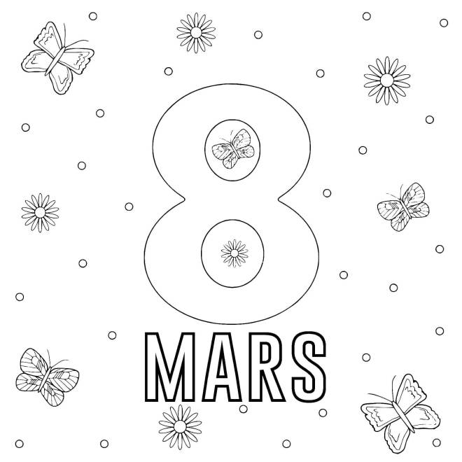 Coloriage 8 Mars et la célébration de la journée de la femme