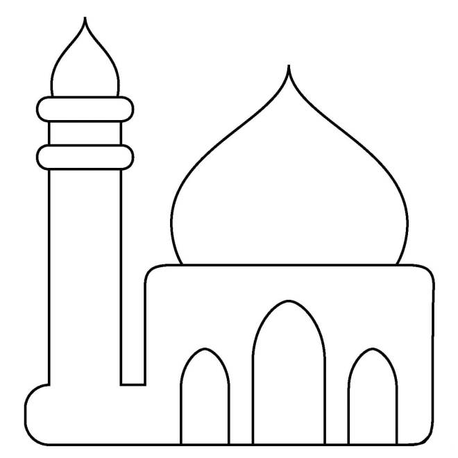 Coloriage Mosquée vectoriel simple dessin gratuit à imprimer
