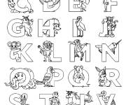 Coloriage Alphabet Des Animaux gratuit à imprimer