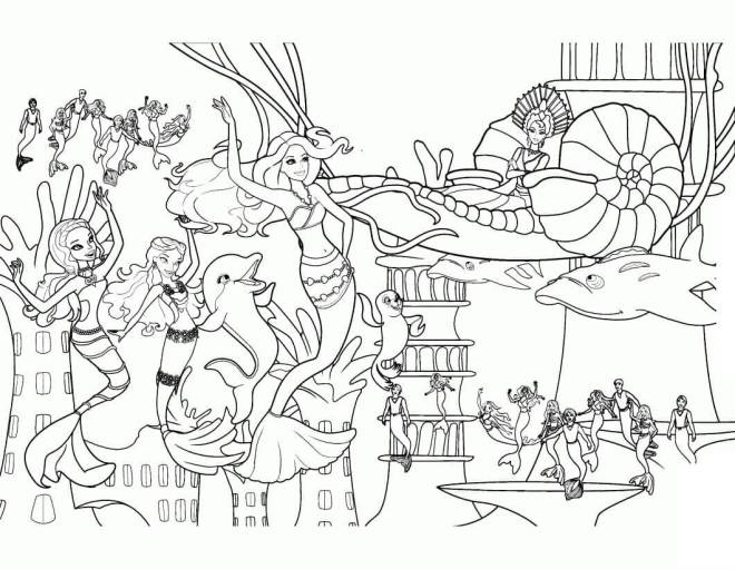 Coloriage Scène du film Barbie et le secret des sirènes Coloriage Scène du film Barbie et le secret des sirènes