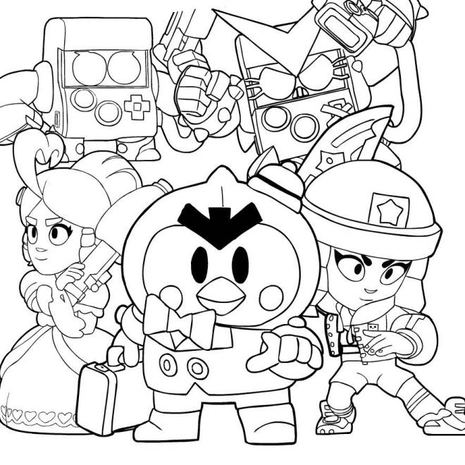 Coloriage Brawl Stars tous les Brawlers dessin gratuit à imprimer