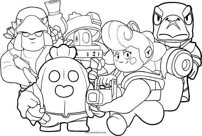 Coloriage Brawlers légendaires de Brawel Star jeu video