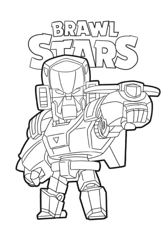 Coloriage Mecha Bo de Brawl Stars dessin gratuit à imprimer