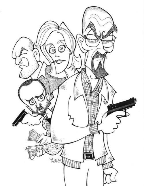 Coloriage Breaking Bad avec le Heisenberg RV dessin gratuit à imprimer