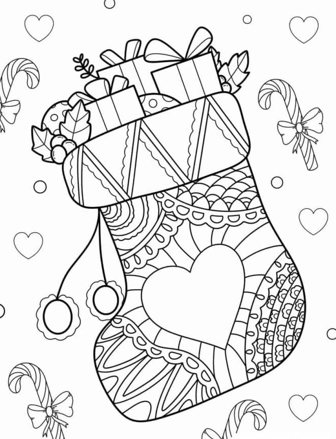 Coloriage Bas de Noël Mandala pour enfants dessin gratuit à imprimer Coloriage Bas de Noël Mandala pour enfants dessin gratuit à imprimer
