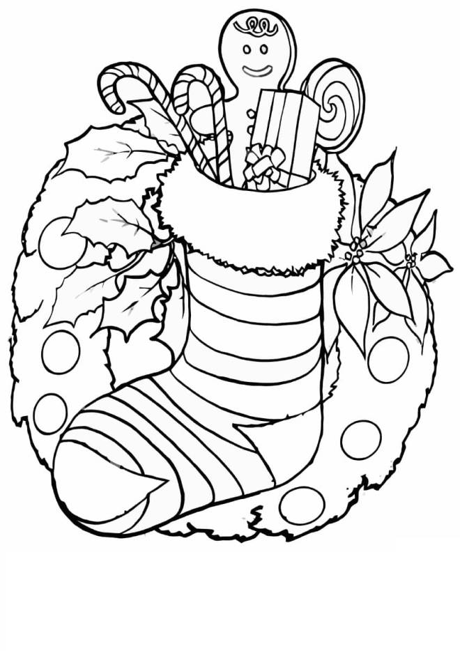 Coloriage Botte et Attributs de Noël dessin gratuit à imprimer