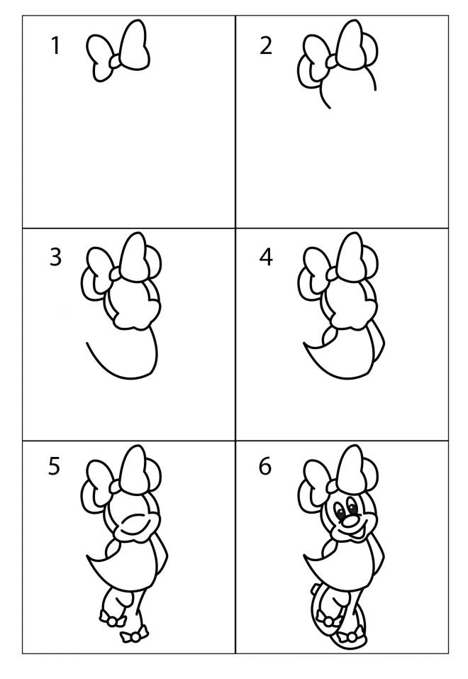 Coloriage Comment dessiner Minnie Mouse dessin gratuit à imprimer Coloriage Comment dessiner Minnie Mouse dessin gratuit à imprimer