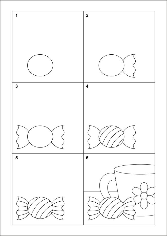 Coloriage Comment dessiner un bonbon facile dessin gratuit à imprimer Coloriage Comment dessiner un bonbon facile dessin gratuit à imprimer