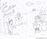 Coloriage Hiver Neige gratuit à imprimer