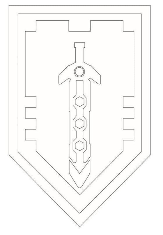 Coloriage Bouclier Lego Nexo Knights épée Coloriage Bouclier Lego Nexo Knights épée