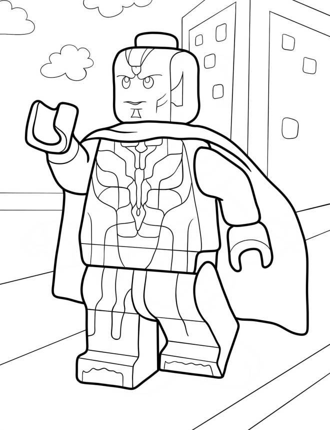 Coloriage Super-héros Lego Vision dessin gratuit à imprimer