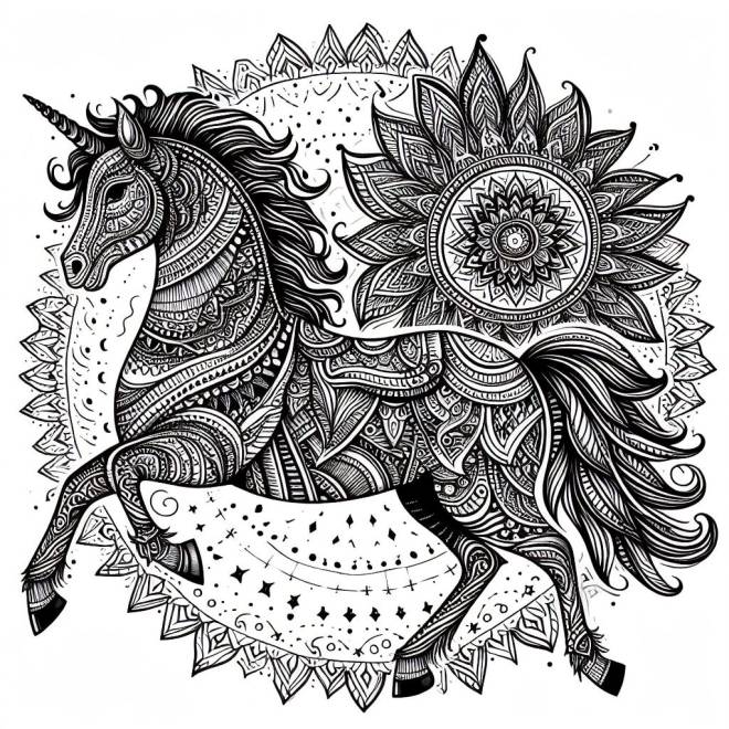 Coloriage Mandala Licorne très difficile gratuit Coloriage Mandala Licorne très difficile gratuit