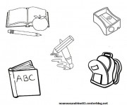 Coloriage Materiel Scolaire gratuit à imprimer