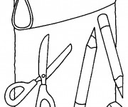 Coloriage Materiel Scolaire gratuit à imprimer
