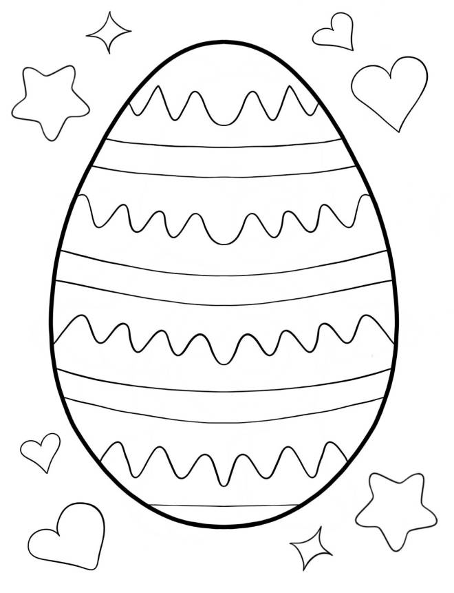 Coloriage Conception d'oeufs de Pâques facile à rayures