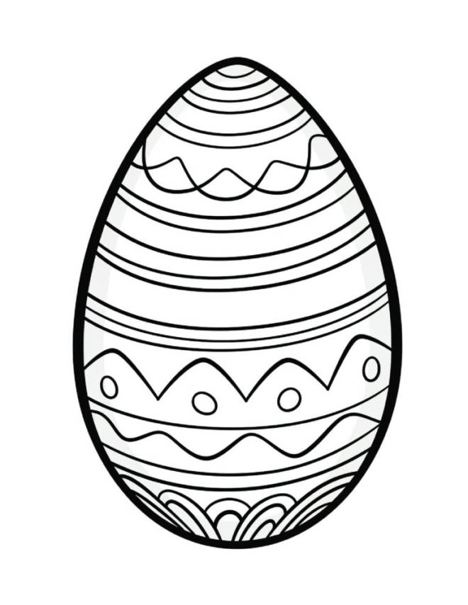 Coloriage Oeuf de Pâques simple imprimable