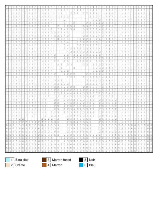 Coloriage Pixel art chien dessin gratuit à imprimer