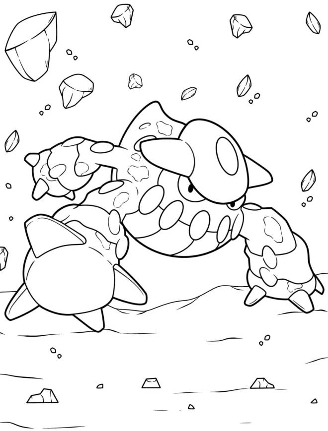 Coloriage Heatran Pokémon de génération 5 au combat