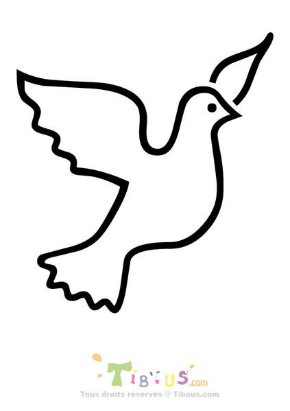 Coloriage Colombe simple dessin gratuit à imprimer