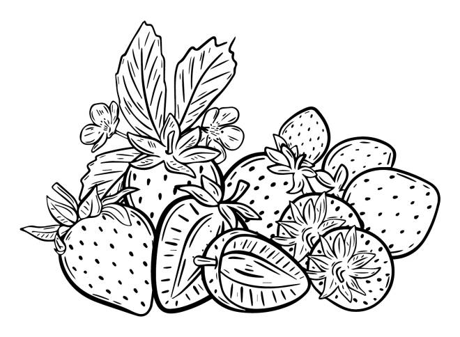 Coloriage Collection des fraises à imprimer
