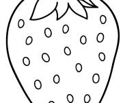 Coloriage Deux fraises facile dessin gratuit à imprimer