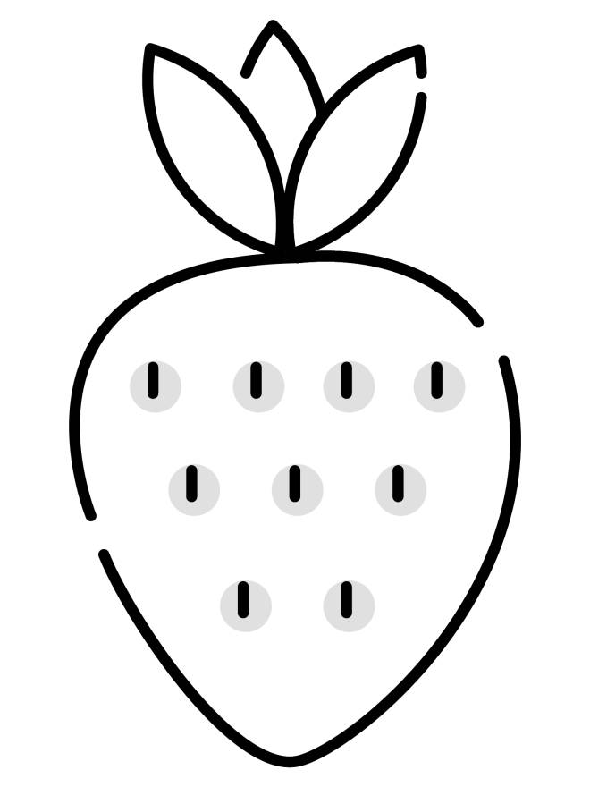 Coloriage Fraise en miniature dessin gratuit à imprimer