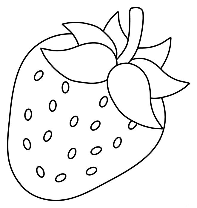 Coloriage Fraise facile à imprimer dessin gratuit à imprimer
