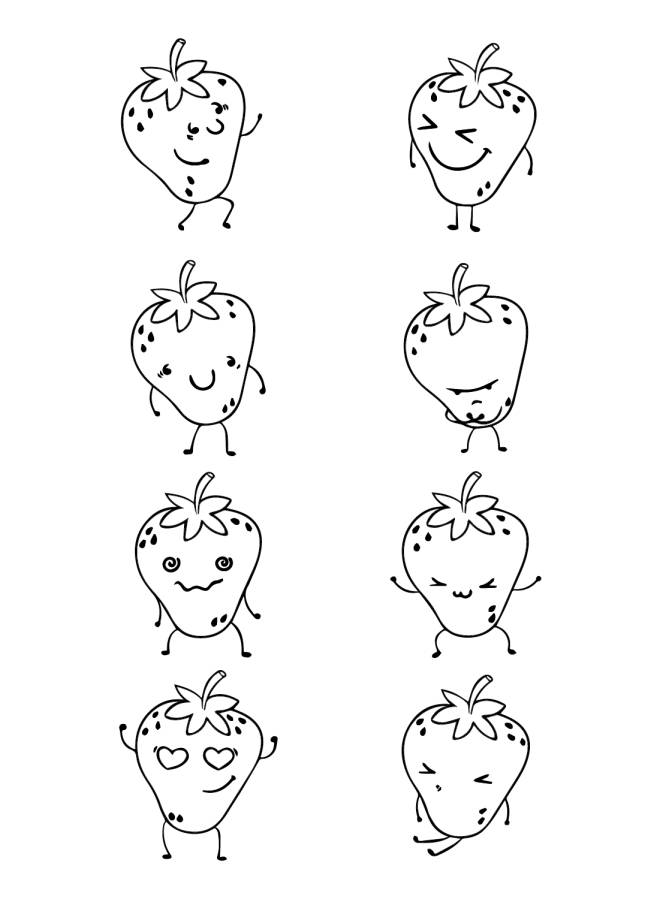 Coloriage Fraises Mascotte dessin gratuit à imprimer