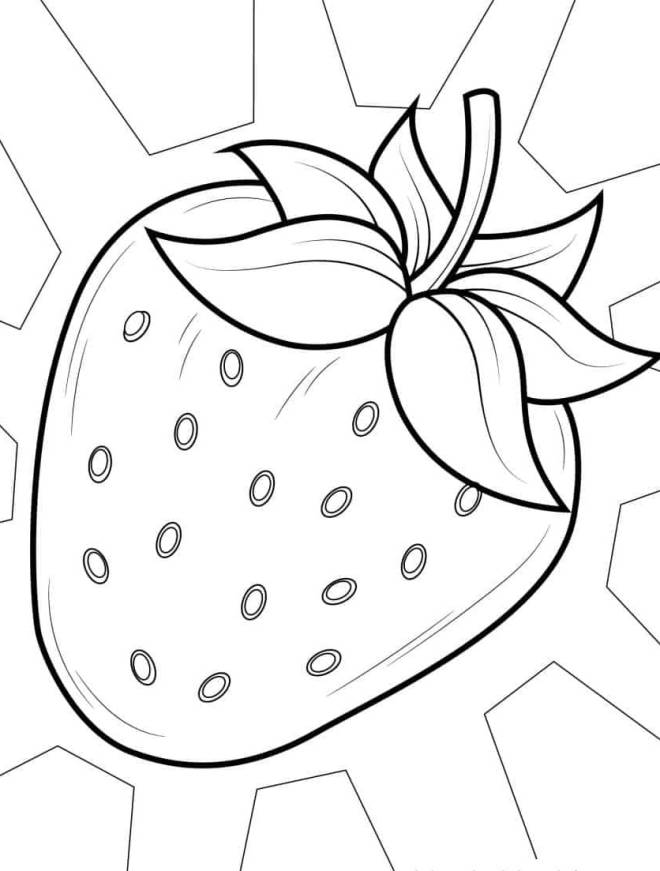 Coloriage Fraise gratuit à imprimer
