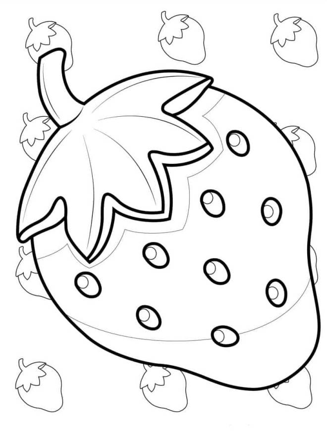 Coloriage Fraise gratuit à imprimer