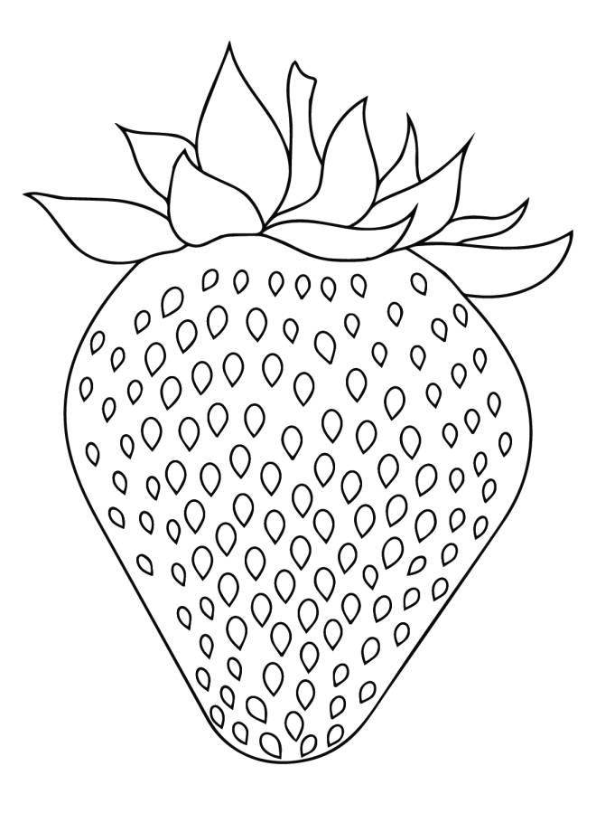 Coloriage Une grosse fraise dessin gratuit à imprimer