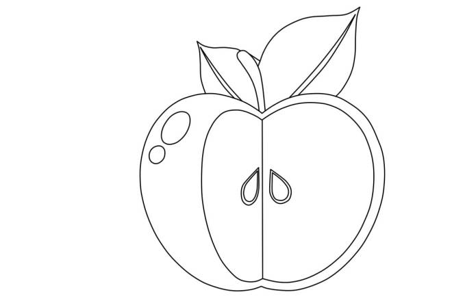 Coloriage Image de pomme rouge dessin gratuit à imprimer