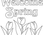 Coloriage Fleurs du printemps en noir et blanc dessin gratuit à imprimer